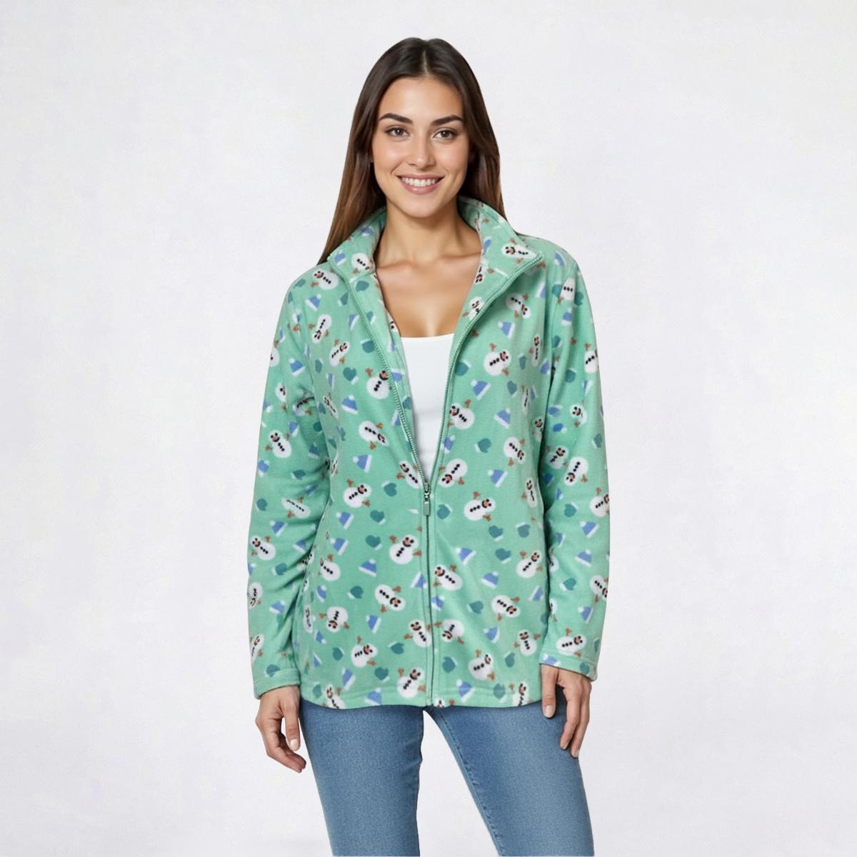 Click here for Womens Bonnie Evans Snowman Polar Fleece Jacket prices